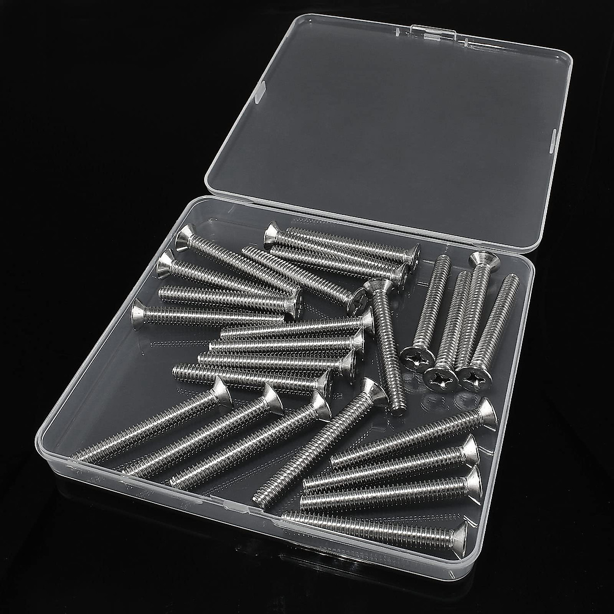 Cionyce 25PC Flat Head Phillips Machine Screws 1/4-20 x 2, 304 Stainless Steel Device Mounting Screws Countersunk Bolt Fastening