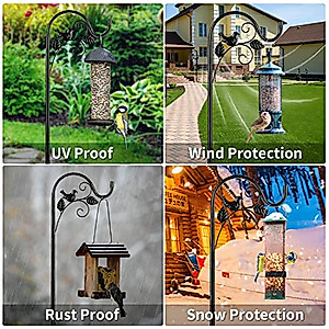 Adorafur Outdoor Shepherd Hook 49 inch Metal Bird Ornament Hanger Heavy Duty Garden Pole for Hanging Hummingbird Feeder Solar Light Lanterns Plant Basket 3/4 inch - 2 Pack