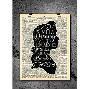 Beauty And The Beast - Dreamy - Vintage Art - Authentic Upcycled Dictionary Art Print - Home or Office Decor - Inspirational And Motivational Quote Art