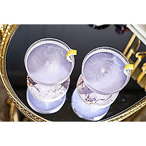 Vintage Art Deco Coupe Glasses | Set of 4 | 7 oz Classic Cocktail Glassware for Champagne, Martini, Manhattan, Cosmopolitan, Sidecar, Daiquiri | Crystal Speakeasy Style Saucer Goblets with Stems