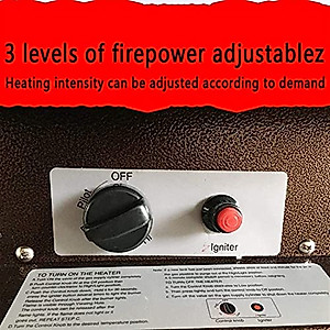 YAOJIA Outdoor heaters for Patio Square Gas Heater W/Wheels, 13KW Outdoor Propane Liquefied Gas Heaters, Household Commercial Quartz Tube Heater, Garden Heat Lamp Stove