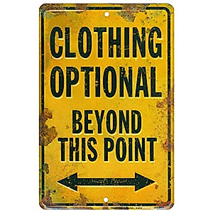 HangTime Clothing Optional Beyond This Point 8 X 12 Sign