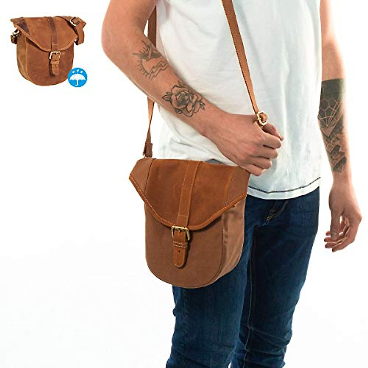 Gusti bag Leather-Félicia B. adapter Handlebar bag shoulder bag satchel cross body bag bike bag incl. KLICKfix plate leather bag brown leather