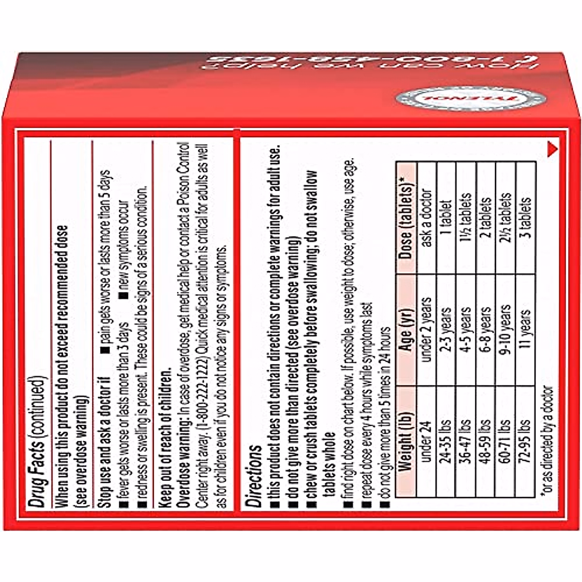 Tylenol children's Pain plus Fever, Grape, 24 Chewable Tablets (Pack of 2)