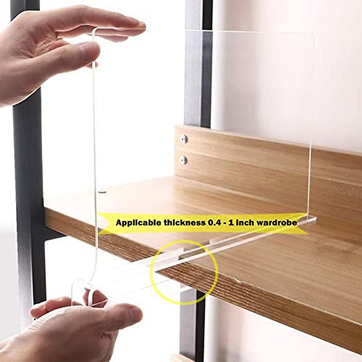 ERFEI Shelf Dividers for Closet Organization Clear Acrylic Shelves Organizer Multifunction Closet Separator in Bedroom Kitchen and Office (12pcs)