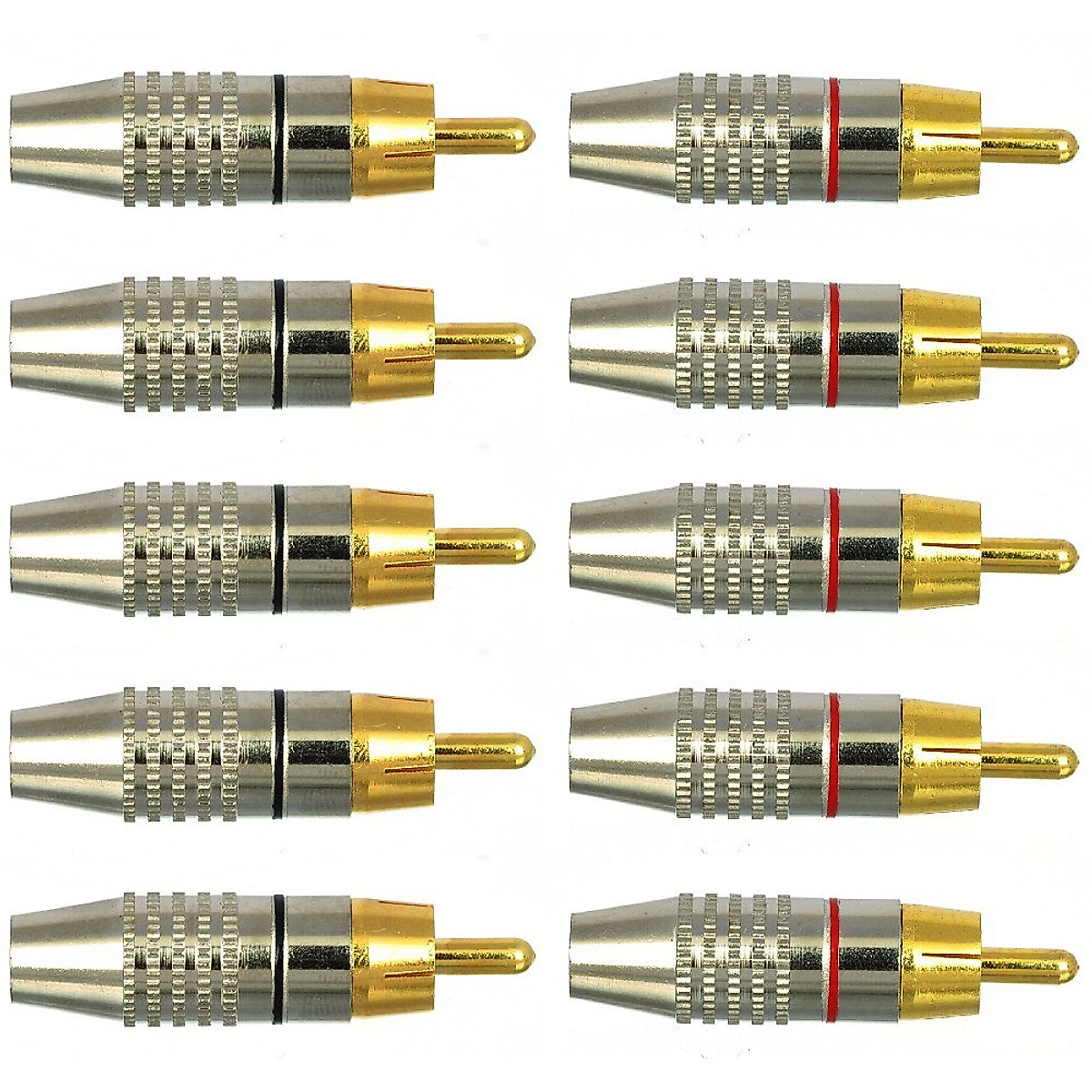 CESS RCA Plug Solder Gold Audio Video Connectors (10 Pack)