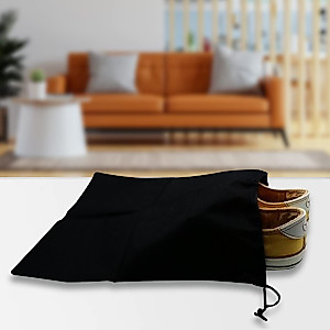 Drawstring Pouch, Black Velvet Bag for Jewelry, Gift Bag, Shoes, Food, Clothes with Flexible Uses 10 x 10 Inch (Black, 10x10 Inch, 4 Pieces)