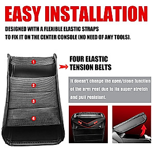 Mabett Center Console Cover for Ford Bronco Accessories 2021 2022 2023 2024 2/4-door,Prevent Dog Scratches Center Console Pad Waterproof Armrest Cover,Armrest Seat Box Cover Protector(Black)