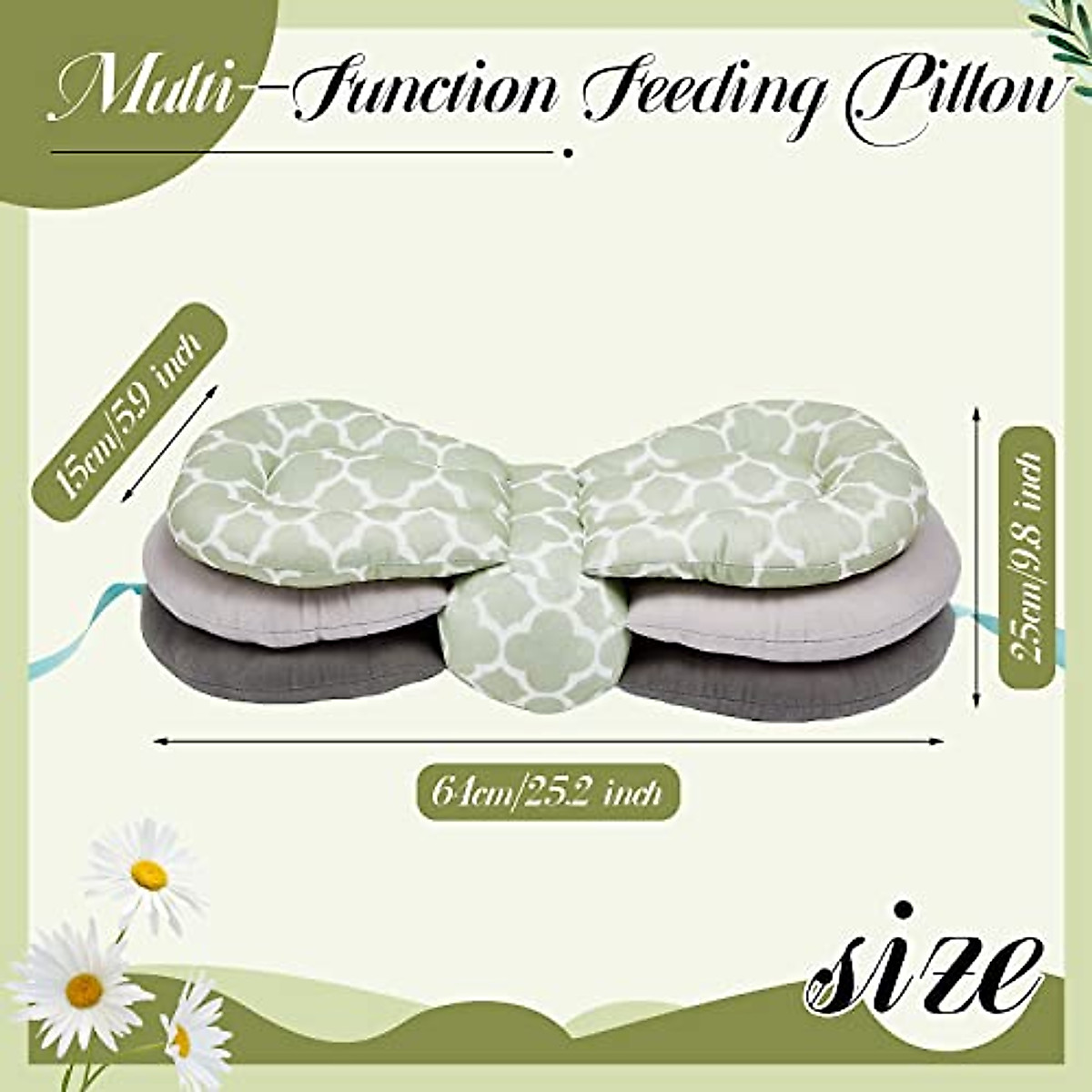 Tatuo Adjustable Breastfeeding Pillows for Mom Multiple Angle Altering Layers Baby Feeding Pillow with 2 Pcs Absorbent Coral Fleece Baby Washcloths for Newborn Infant Toddlers