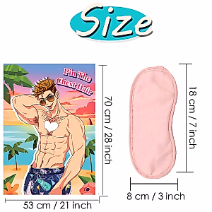 Roscid Bridal Shower Games Bachelorette Party Games Funny Party Game - Pin Hair on The Hunk 24 Players, Birthday Party Game Girls Nights Party Game Pin The Game, Engagement Party Games