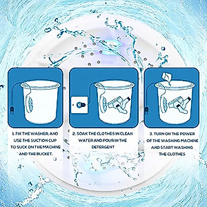 Portable Washing Machine, Ultrasonic Turbo Laundry Machine with Suction Cups, Automatic Clothes Washer Sink Dishwashers Suitable for Home, Business, Travel, College Room, RV, Apartment