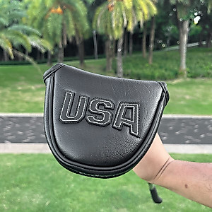 Golf Putter Cover, Putter Headcovers Golf Club Head Covers Putter Headcover for Blade Leather Golf Mallet Putter Head Covers with Magnetic for All Brands USA Style