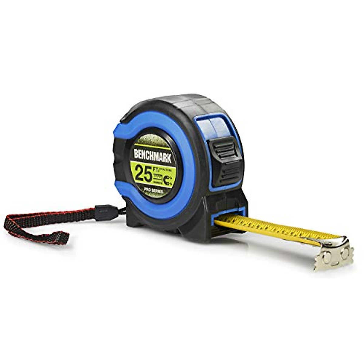 Benchmark - 3 Pack - 25 ft Tape Measures - Easy to Read Fractions to 1/8th inch - Magnetic Claw Tip - Thumb and Quick Lock - Autowind - Belt Clip