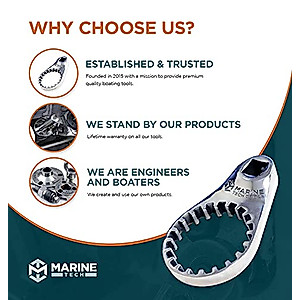 Marine Tech Tools Yamaha Fuel Water Separator Wrench — Safely Remove Fuel Water Separator Filter — Fits on Yamaha 4 Strokes 150 to 350 HP (Serial Number 0406 to Current)