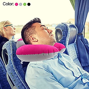 PATIKIL Travel Neck Pillow, U Shaped Pillow Portable Head Neck Support Travel Neck Flight Pillow for Airplane Train Office, Pink