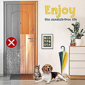 Panther Armor 3-Pack Door Protector from Dog Scratching - 3 x 40" x 8.2" Cat Scratch Door Frame Protector Anti Dog Scratch - Door Guard for Dogs Clear