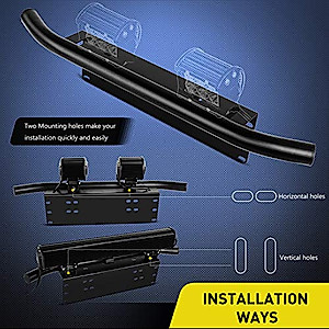 Nilight - 90021B Light Bar Mounting Bracket Front License Plate Frame Bracket Holder for Off-Road Lights LED Work Lamps , 2 Years Warranty