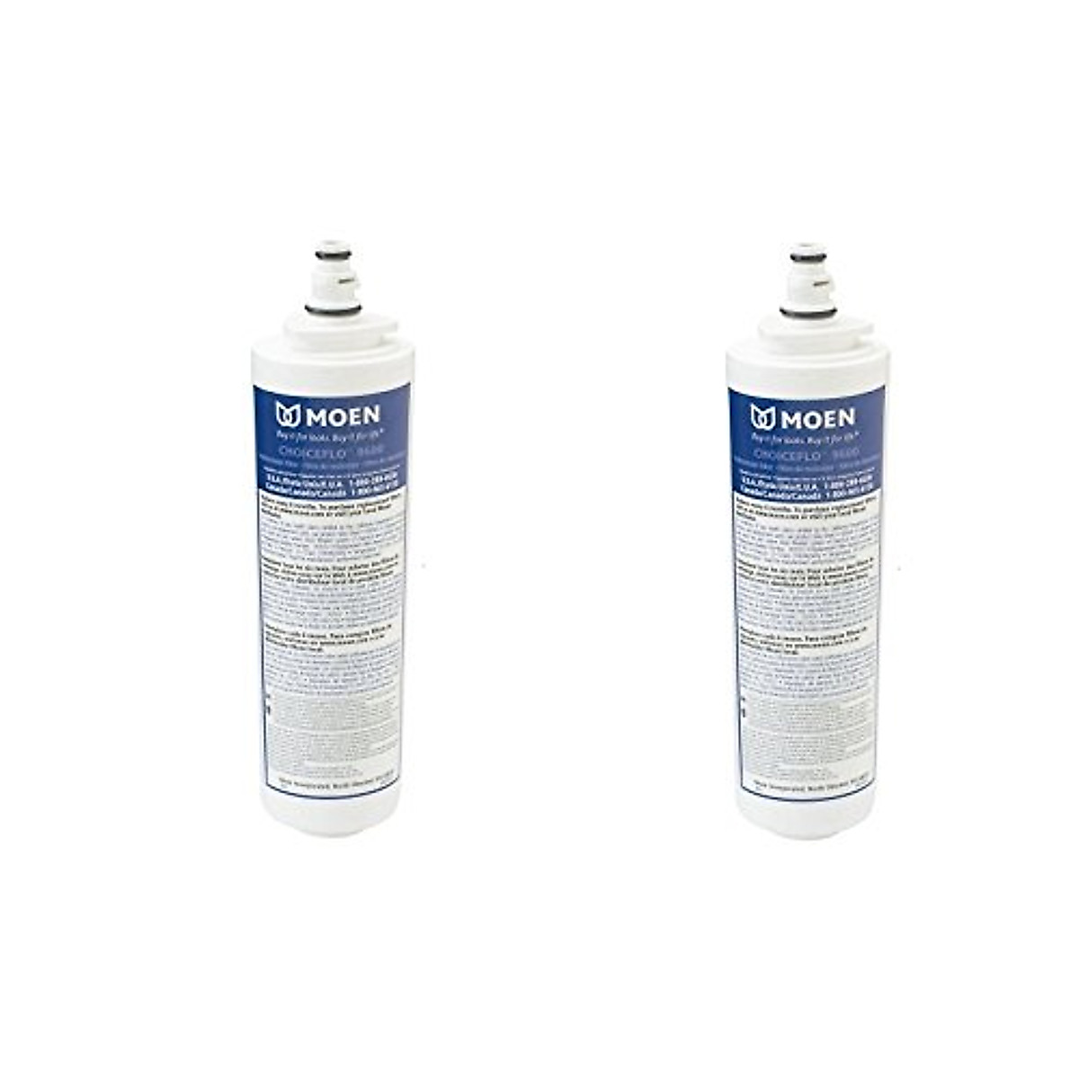 Moen 9601 ChoiceFlo Replacement Water Filter Compatible with Sip Filtered Kitchen Faucets (Pack of 2)