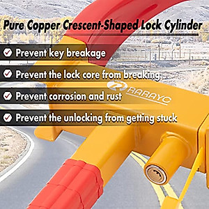 Wheel Lock Universal Heavy Duty Security Trailer Wheel Locks Tire Anti Theft for Most Cars Motorcycle SUV Golf Boat