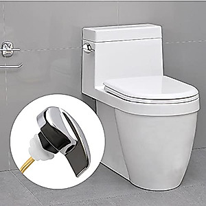 PDFans Toilet Tank Flush Lever Replacement, 2pcs Toilet Handle Replacement Trip Levers, Universal Side Mount Toliet Tank Lever Fits Most Toilets, Chrome Finish