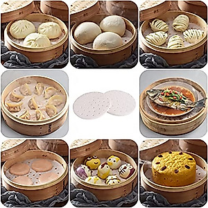 CHANGLE 500 Pcs Air Fryer Parchment Paper,8.5 Inches Bamboo Steamer Liners, Premium Perforated Parchment Steaming Papers, Non-Stick Steamer Mat, for Air Fryer, Steaming Basket, Pans, Dumplings.