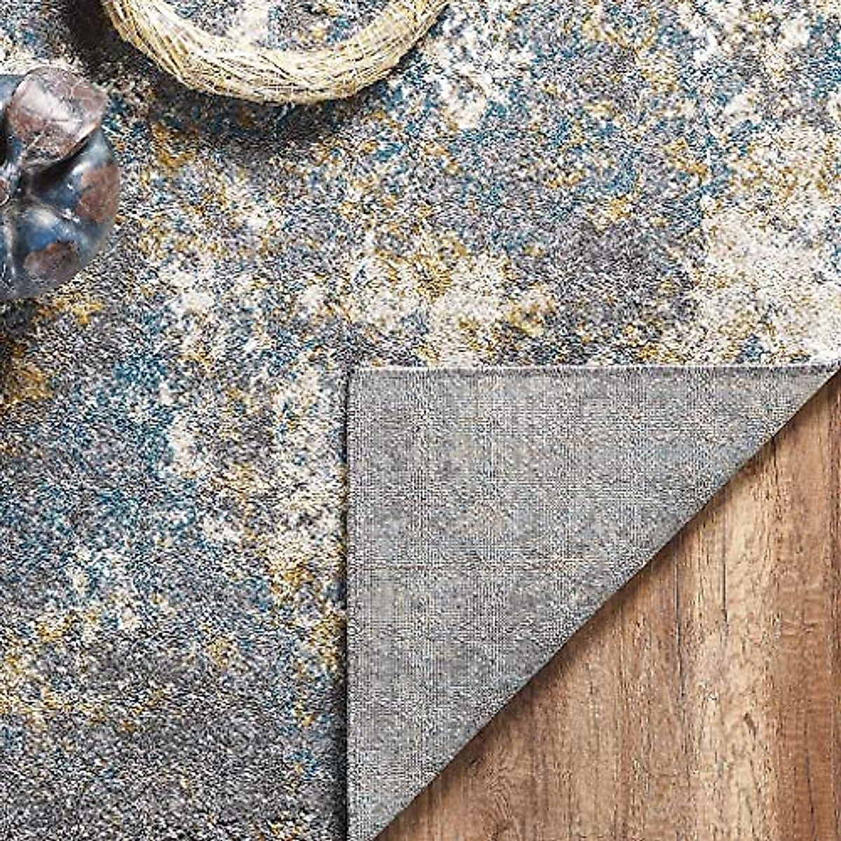 LUXE WEAVERS Rug - Persian Rugs 6490 Abstract Area Rug - Modern Design, Medium Pile, Turquoise / Size 5 x 7