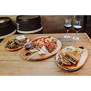 TOSCANA - a Picnic Time brand Pebble Acacia Charcuterie Board 18" x 15" - Cheese Board - Wood Serving Platter, (Natural Acacia)