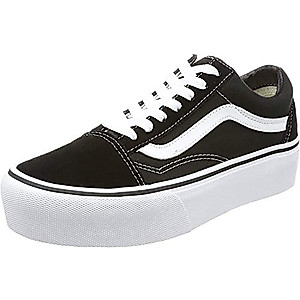 Vans Women's Old Skool Platform Trainers, (Black/White Y28), 8.5 UK 42.5 EU