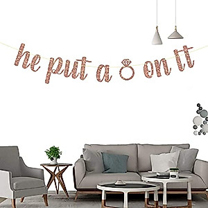 He Put a Ring On It Banner, Rose Gold Glitter Engagement Bunting, Wedding Bride Shower Party Decór Supplies
