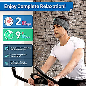 Perytong Sleep Headphones, Bluetooth Sports Headband Headphones with Ultra-Thin HD Stereo Speakers Perfect for Sleeping,Workout,Jogging,Yoga,Insomnia, Air Travel, Meditation