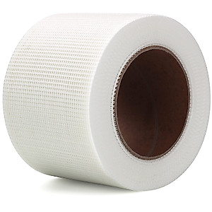 LLPT Drywall Repair Fiberglass Tape 4” x 100 Feet Industrial Grade Extra Strength Fiber Mesh Heavy Duty Self Adhesive for Seam Patch Wall Crack Seam Repair Color White (DRF410)