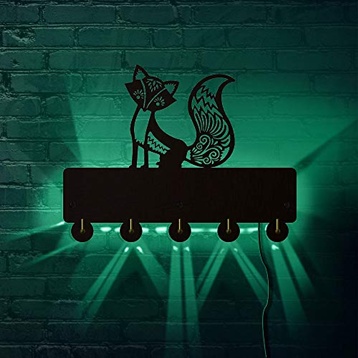 The Geeky Days Lovely Fox Theme Shape Design Wall Hooks Coat Hanger Wild Animals Creative Bedroom Bathroom Hanger Clothes Robe Hooks Keys Holder