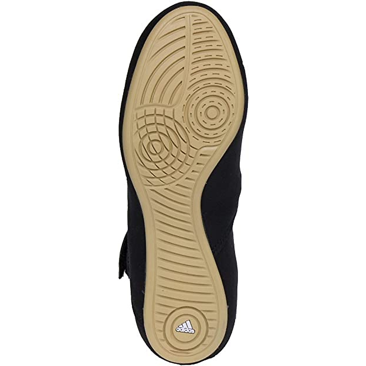 adidas Men's HVC Wrestling Shoe, Black/White/Iron Metallic, 10