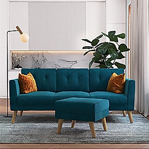 CosmoLiving by Cosmopolitan Gloria Upholstered Sofa, Blue