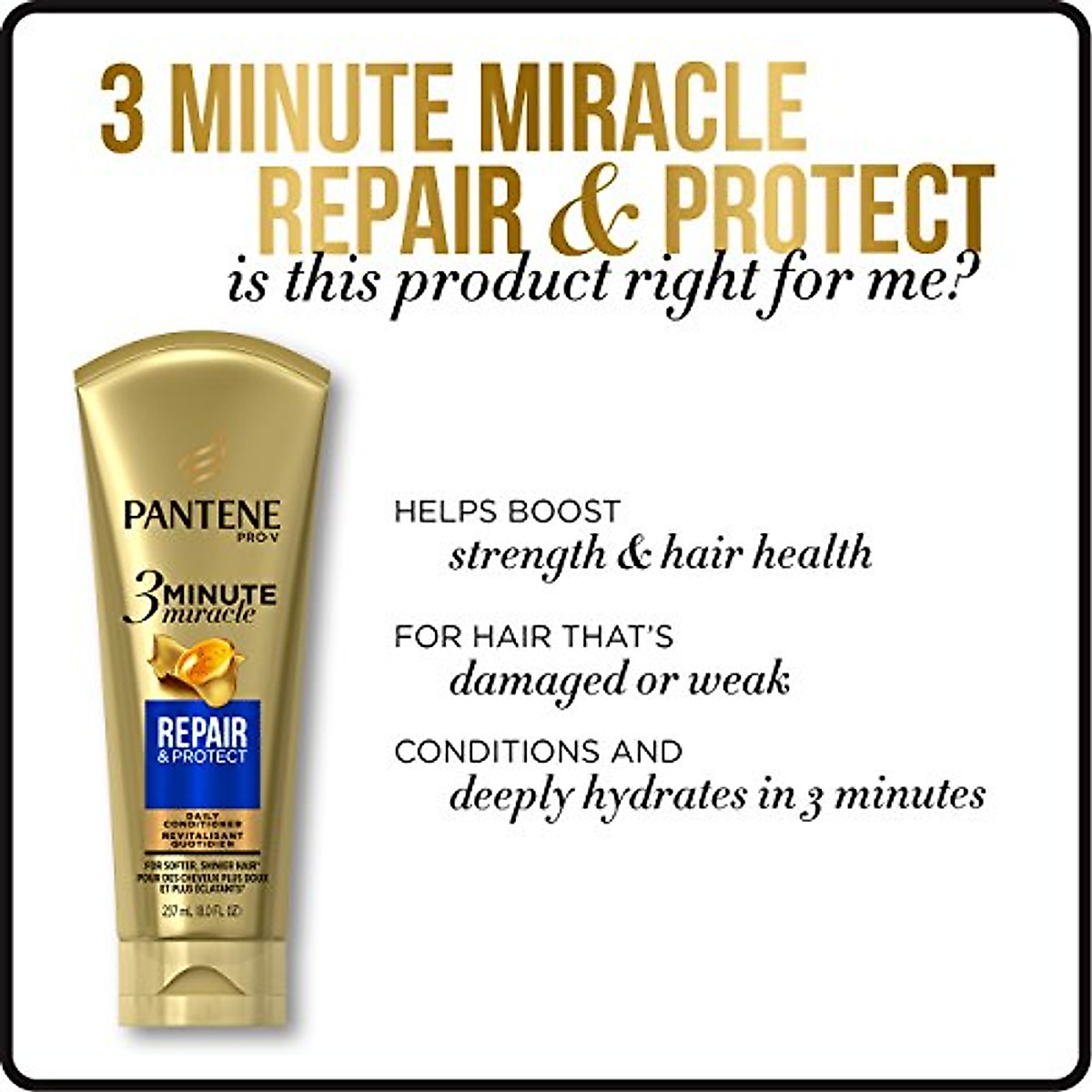 Pantene Repair and Protect 3 Minute Miracle Deep Conditioner, 6 Fluid Ounce