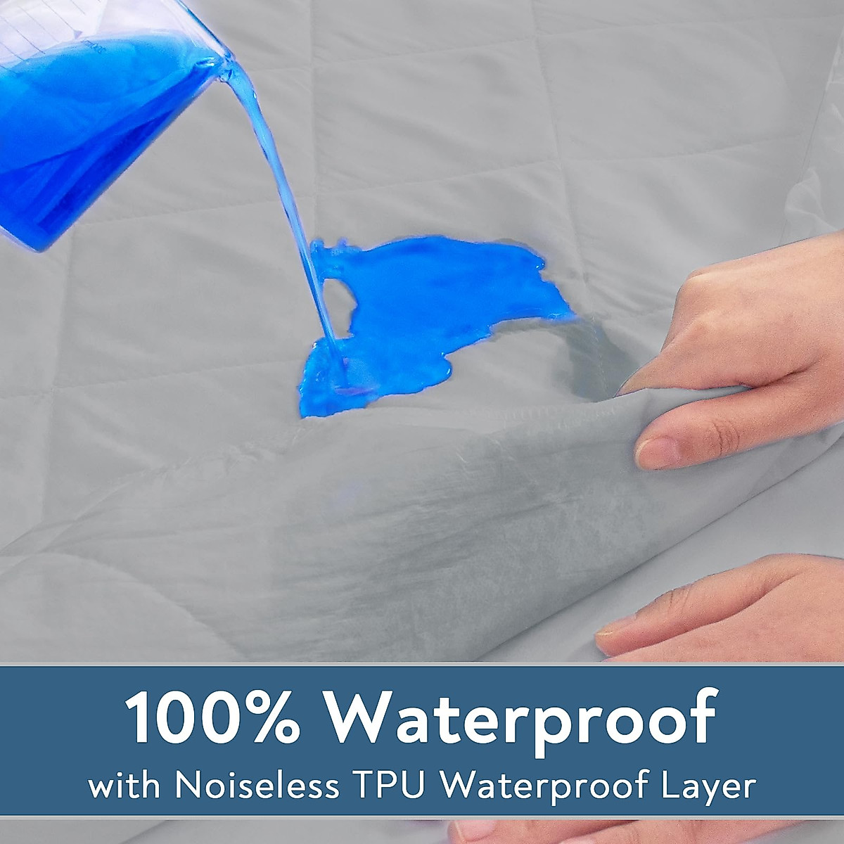 Cot Mattress Pad Waterproof Quilted, Fitted Cot Size Mattress Pads Protector Cover 30" X 75" for Narrow Twin Bunk Bed, Cot Mattress Topper for Camping Sleep, Grey (Cover Only)