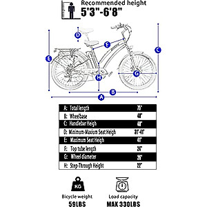 Soumye 48V500W13Ah 26" Step-Thru Beach Cruiser Electric Bicycle City E-Bike Mountain Bike (Step-Thru Green)…