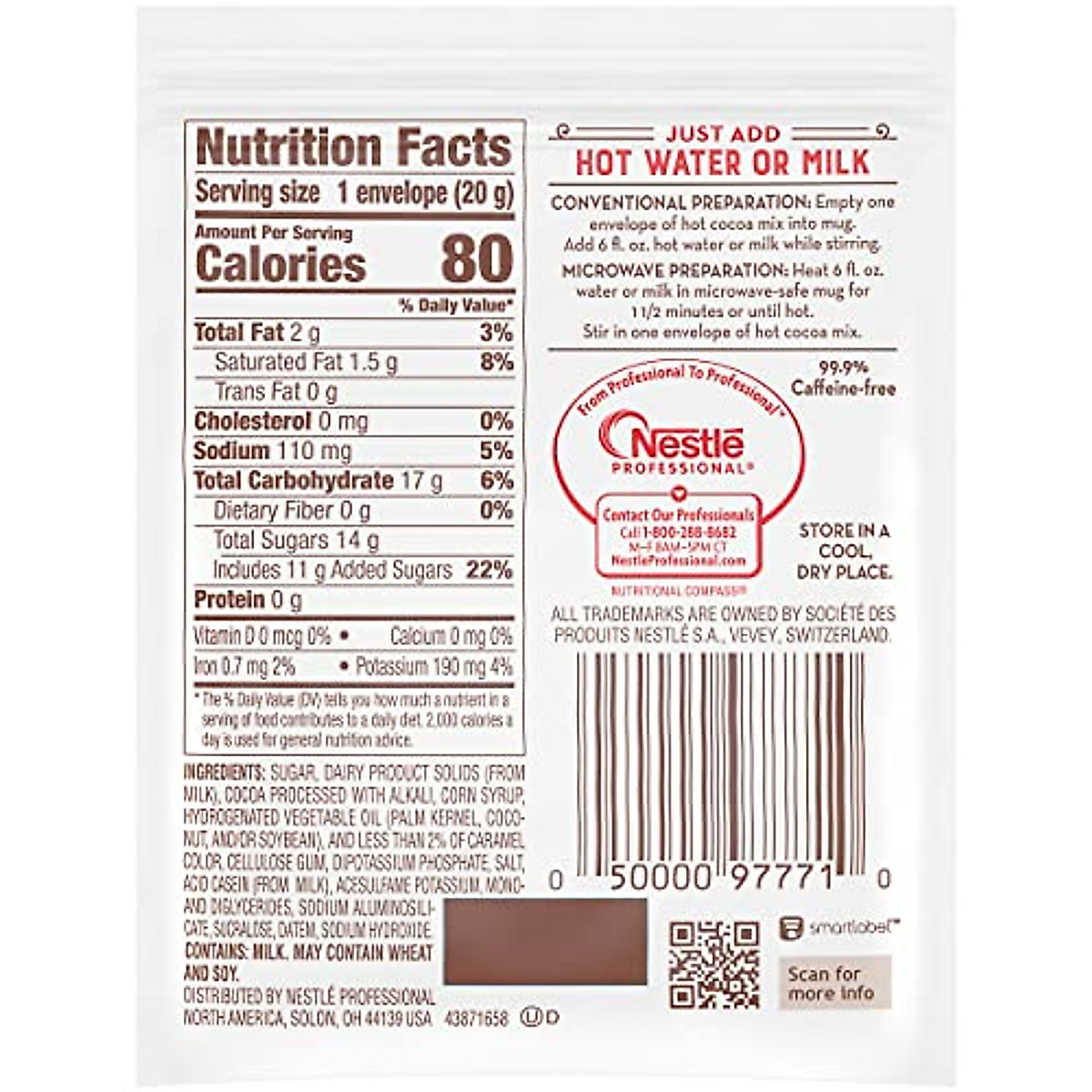 Nestle Hot Chocolate Packets, Milk Chocolate Flavor Hot Cocoa Mix, Made with Real Cocoa, 0.71 oz Sachets, Bulk Pack (60 Count)