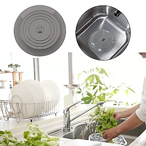 VIGOR PATH Set of 2 Silicone Tub Stoppers - 5.9 Inches Sink Stoppers - Flat Bathtub Drain Covers, Hair Catchers and Suction Bathtub Plugs for Kitchen, Bathroom and Laundry (Black)