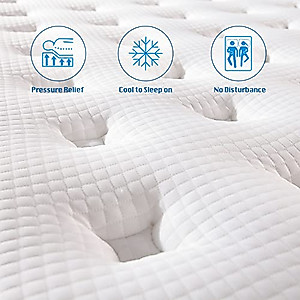 Rimensy King Mattress, 14 Inch Hybrid Mattress in a Box, Gel Foam Mattress, Individually Wrapped Pocket Coils Innerspring Mattress, Support & Pressure Relief, Medium Firm Feel, 76"*80"*14"