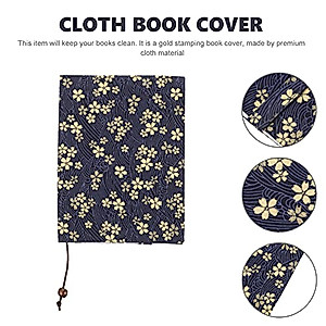 NUOBESTY Books Sleeves Flower Pattern Book Cover Washable Book Protector Book Pouch Fabric Paperback Cover Padded Case Blue