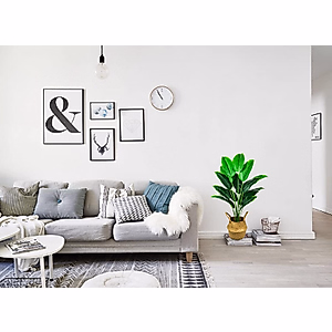 Rozwkeo Artificial Plants Fake Banana Tree Leaves with Stems 31" Tall Faux Bird of Paradise Palm Tree Imitation Frond Green Leaf Tropical Plants Greenery Floral Jungle Party Home Garden Decoration