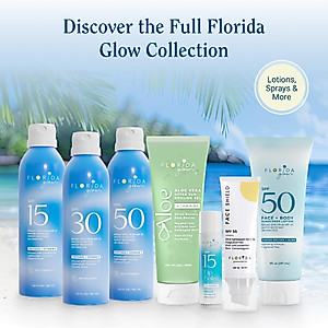 Florida Glow SPF 30 Sunscreen Spray - Hawaii 104 Reef Act & Florida Keys Compliant Broad Spectrum Water Resistant Sport Sun screen - Child Friendly Oxybenzone & Octinoxate Free (SPF 30 1-pack)
