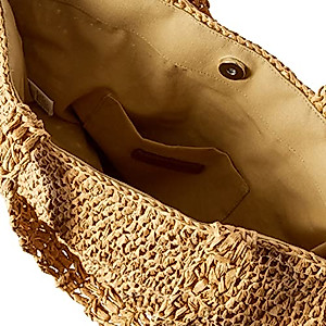 The Drop Women's Ealga Flat Handle Straw Tote, Natural, One Size