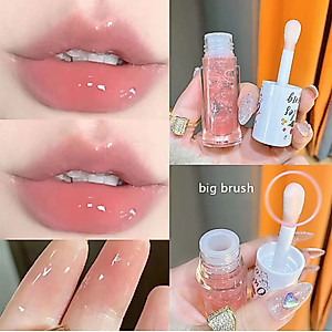 2 PCS Crystal Jelly Lip Oil Hydrating Lip Gloss Plumping Lip Tint Moisturizing Transparent Toot Lip Balm, Long Lasting Nourishing Lip Glow Oil Lip Care Products