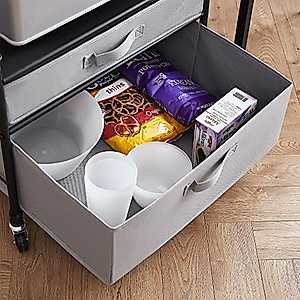 Fridge Stand Supreme - Drawer Organization - Black Frame with Gray Drawers