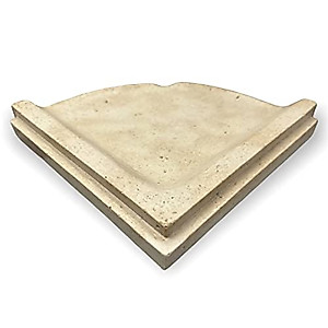 Tenedos Premium Quality Classic Cream Travertine Resin Corner Shelf