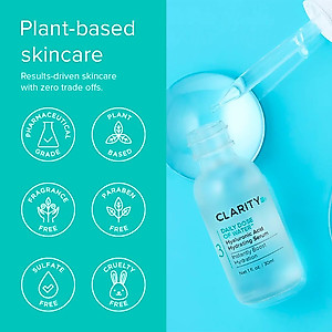 ClarityRx Daily Dose of Water Hyaluronic Acid Hydrating Face Serum, Natural Plant-Based Daily Moisturizing Treatment for Dry, Dull Skin (1 fl oz)