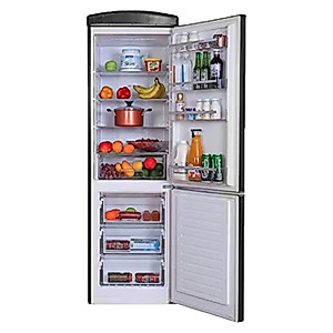 Conserv 10.7 cu. ft. Bottom Mount Retro Refrigerator with Wine Rack (Black)