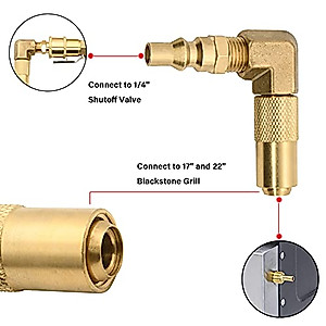 LEIMO KPARTS 12FT Rv Quick Connect Propane Hose with Propane Elbow Adapter for 17" and 22" Blackstone Griddles, Low Pressure Quick Disconnect Propane Extension Hose Rv to Gas Grill.